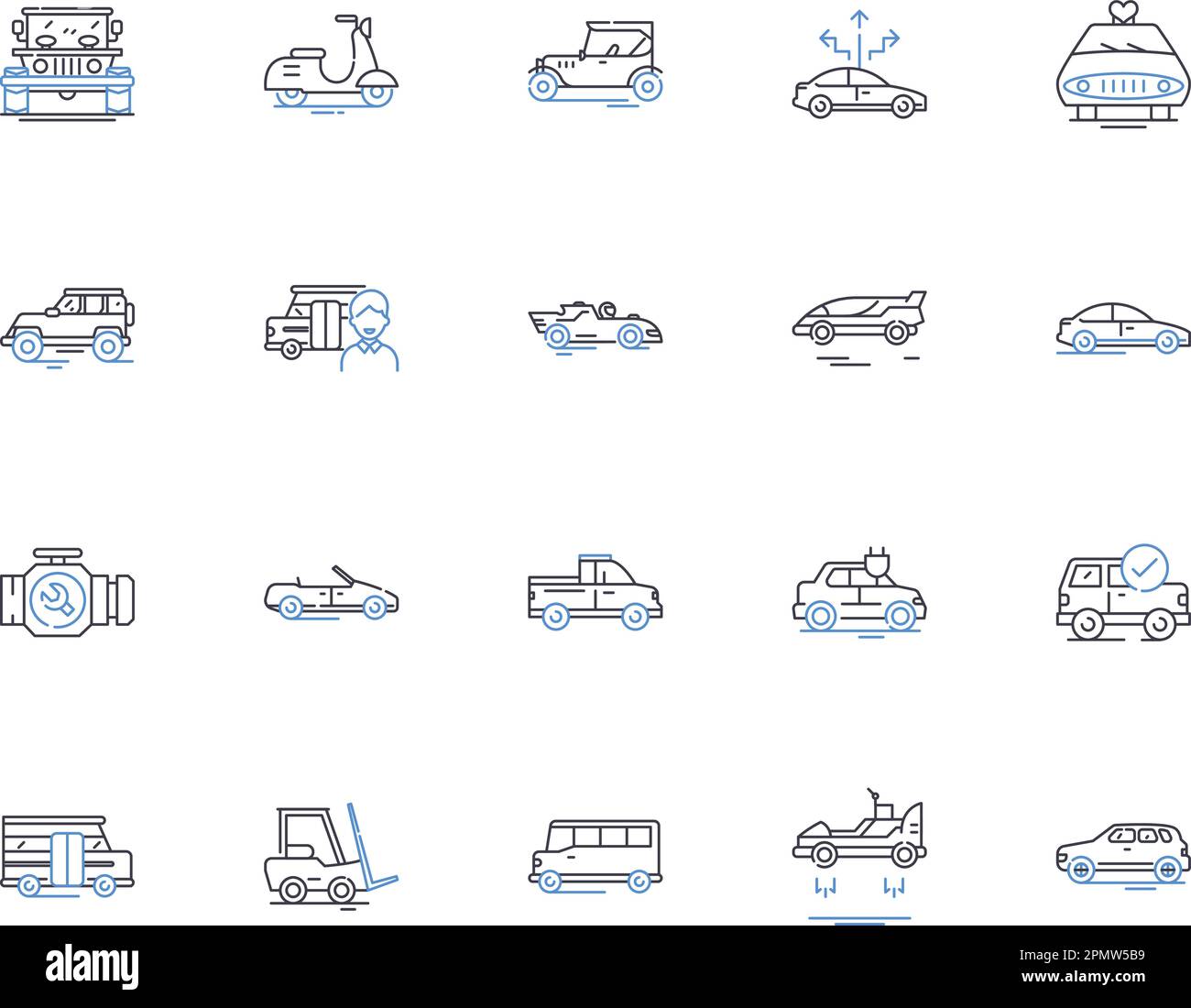 Car and logistic outline icons collection. Car, Logistic, Vehicle, Delivery, Transport, Shipment ...