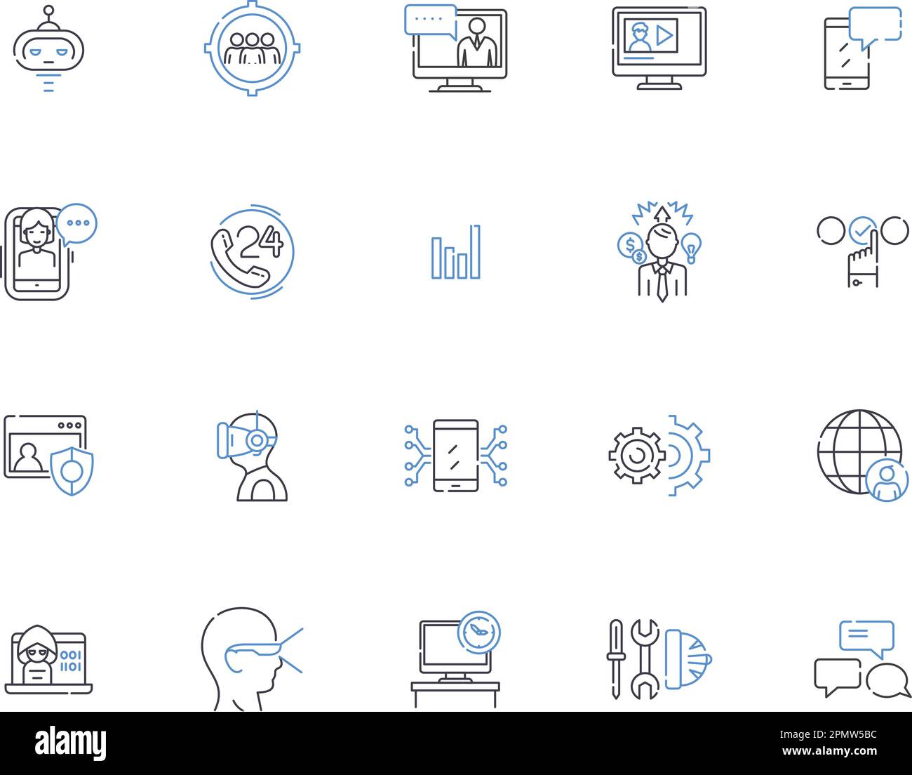 Admin outline icons collection. Administrator, Administering ...