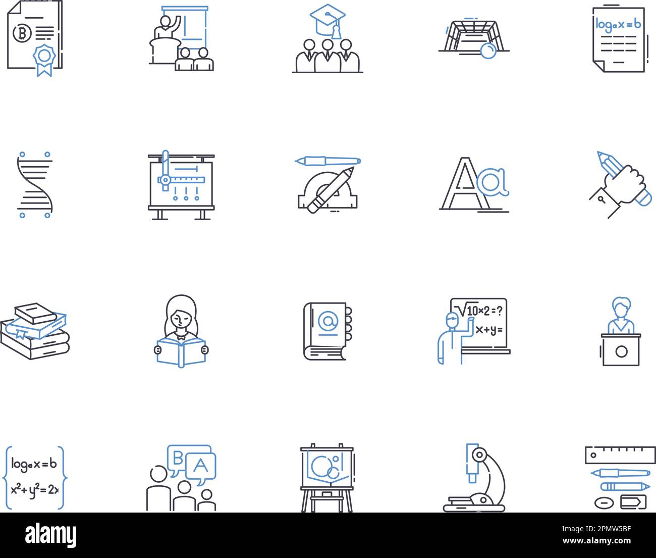 University outline icons collection. University, College, Institution, Campus, Education ...