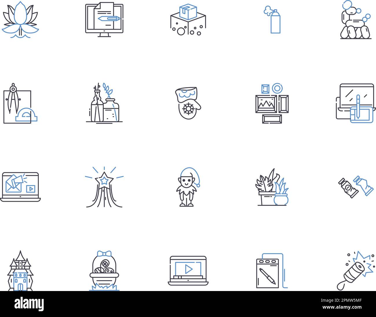 Creativity outline icons collection. Inventive, Resourceful, Innovative ...