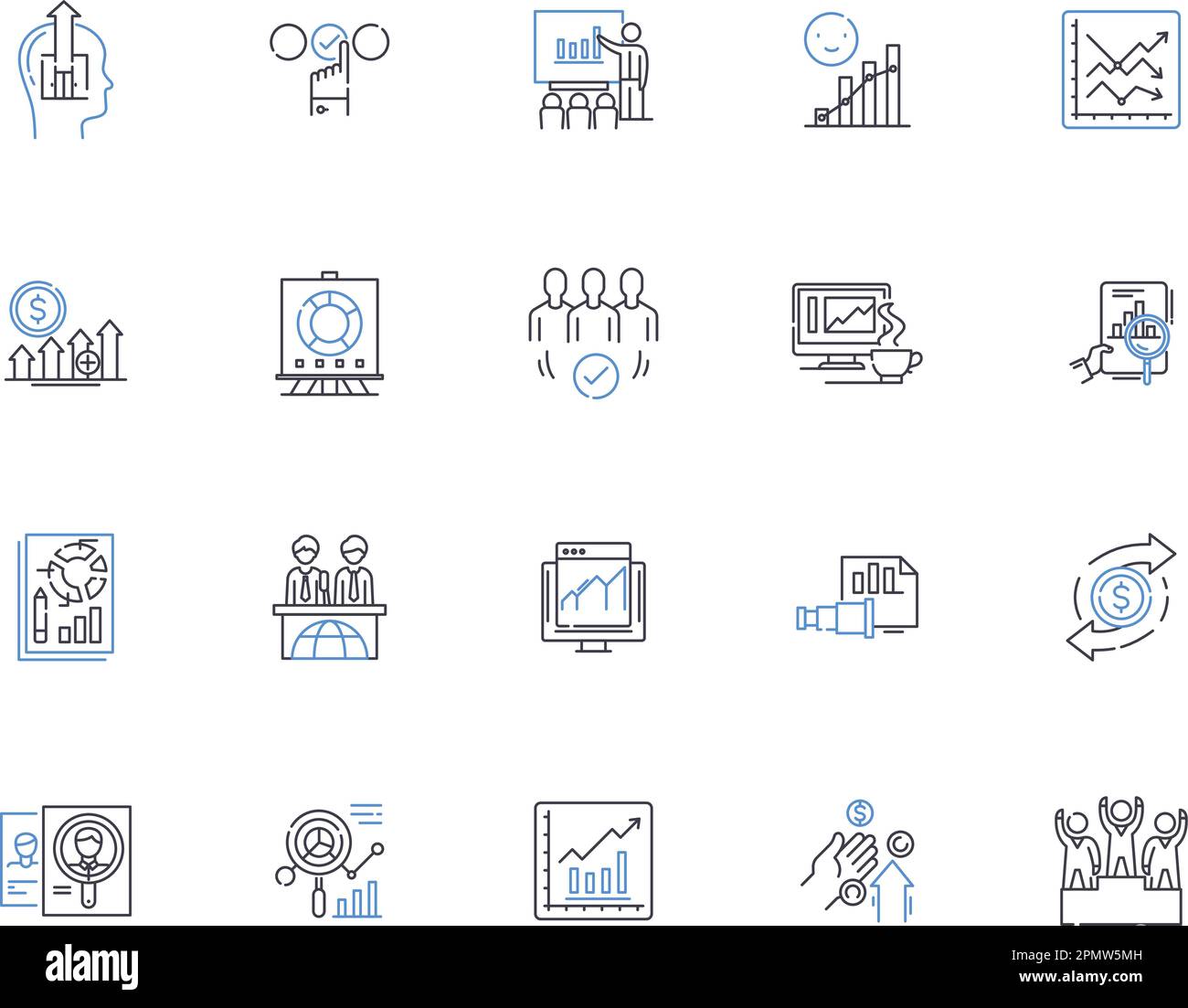 Development outline icons collection. Growth, Progress, Expansion ...