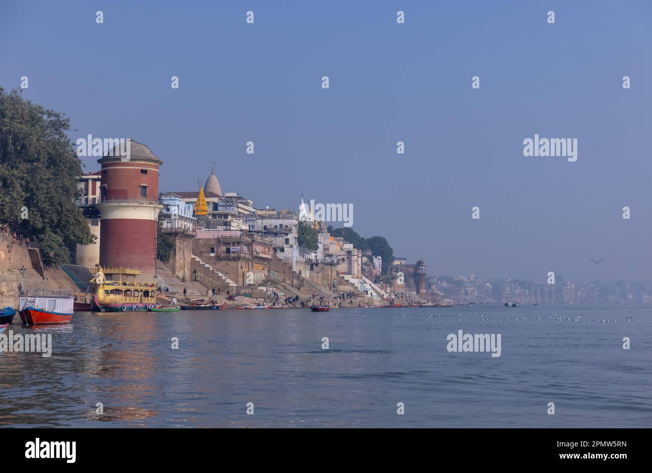 Architecture of ancient building, Historic Varanasi city with ancient ...