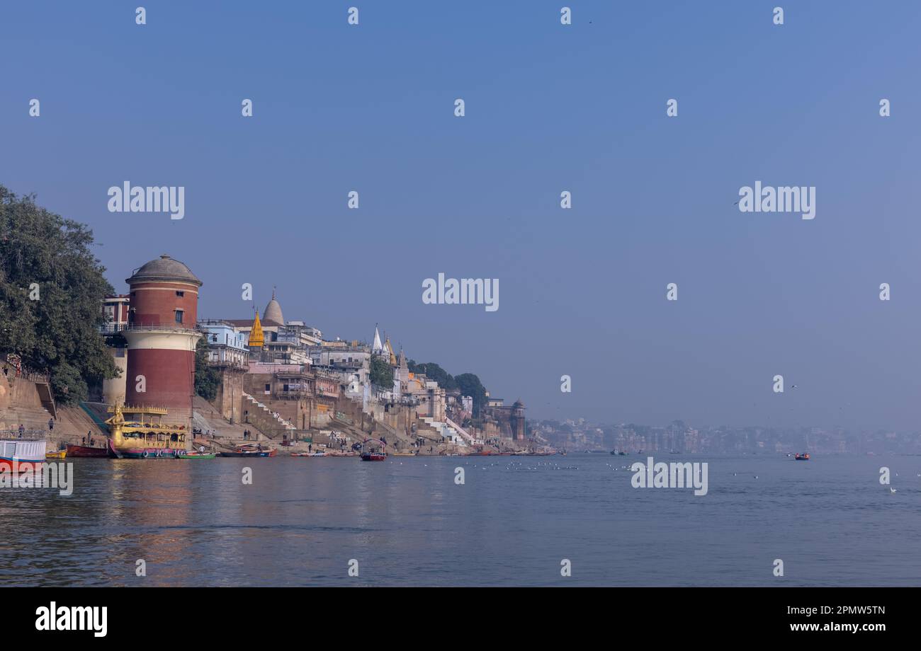 Architecture of ancient building, Historic Varanasi city with ancient ...