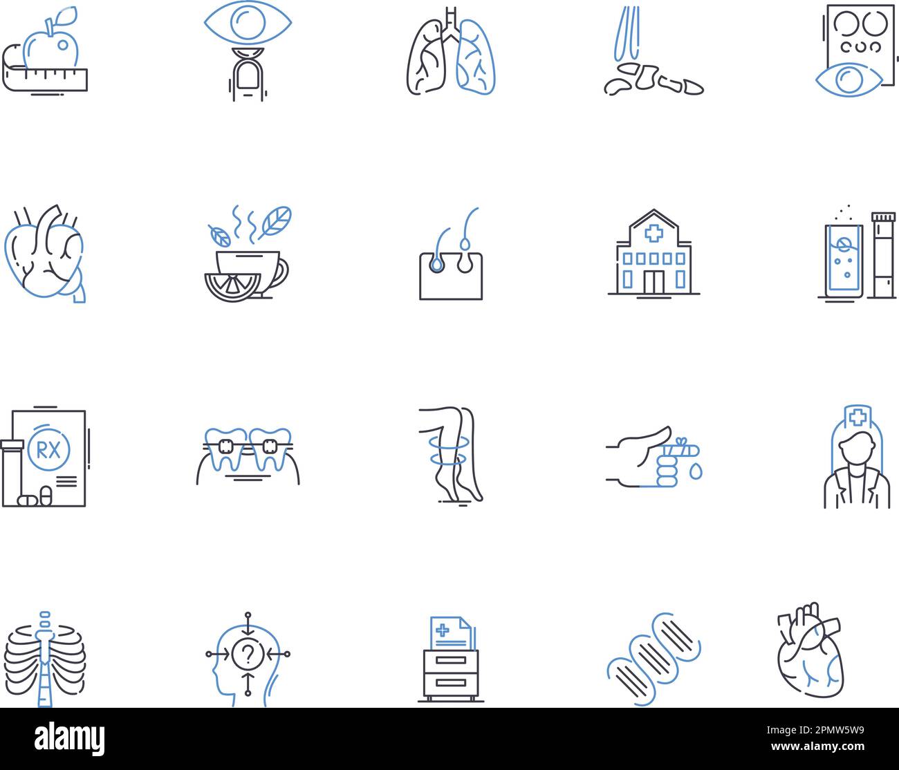 Healthcare outline icons collection. Medicine, Health, Treatment, Care ...