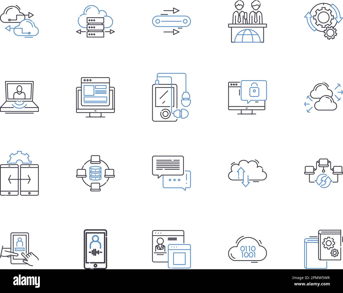 Digital devices outline icons collection. Digital, Devices, Technology ...