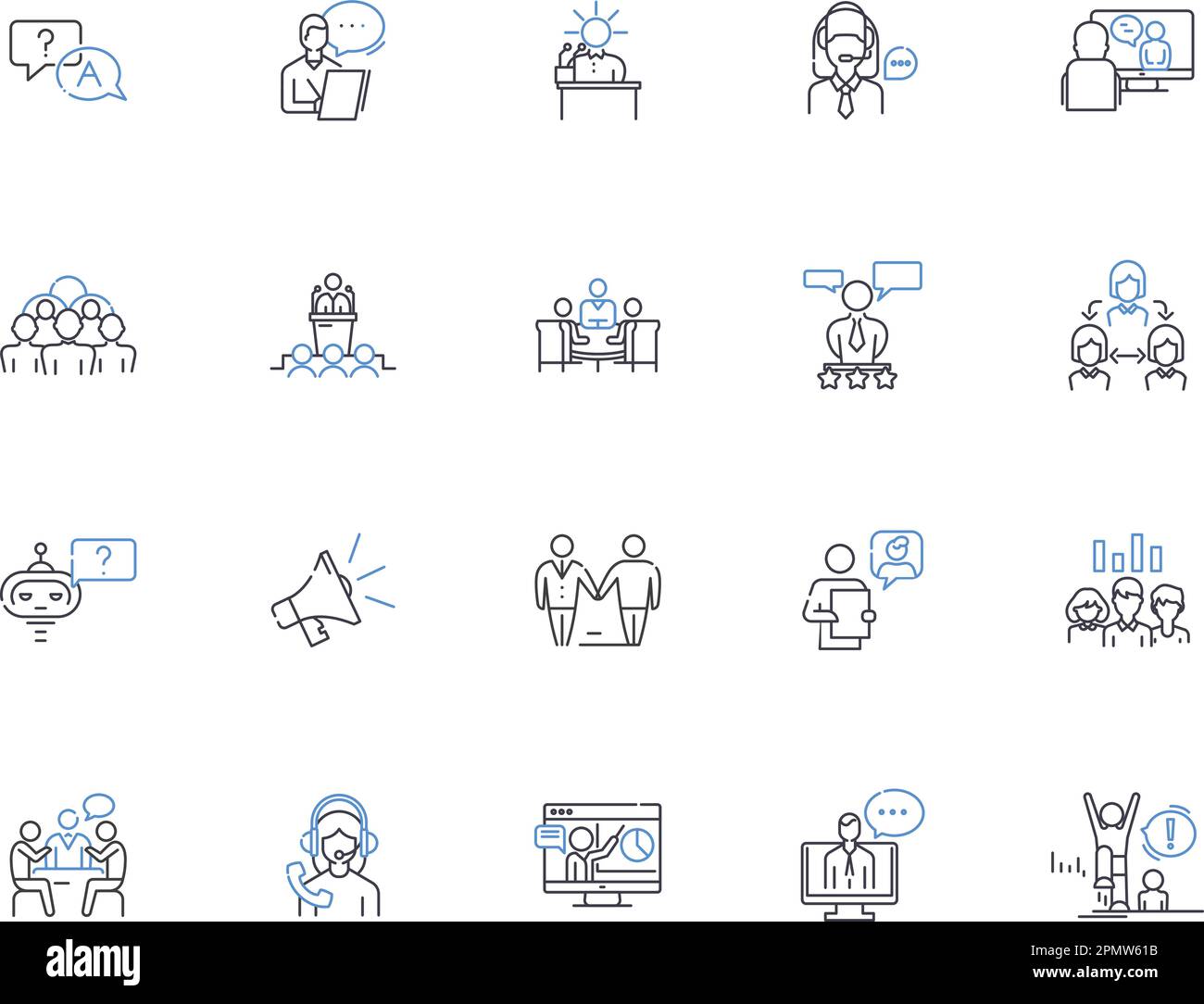 Talking people outline icons collection. Conversing, Chattering ...