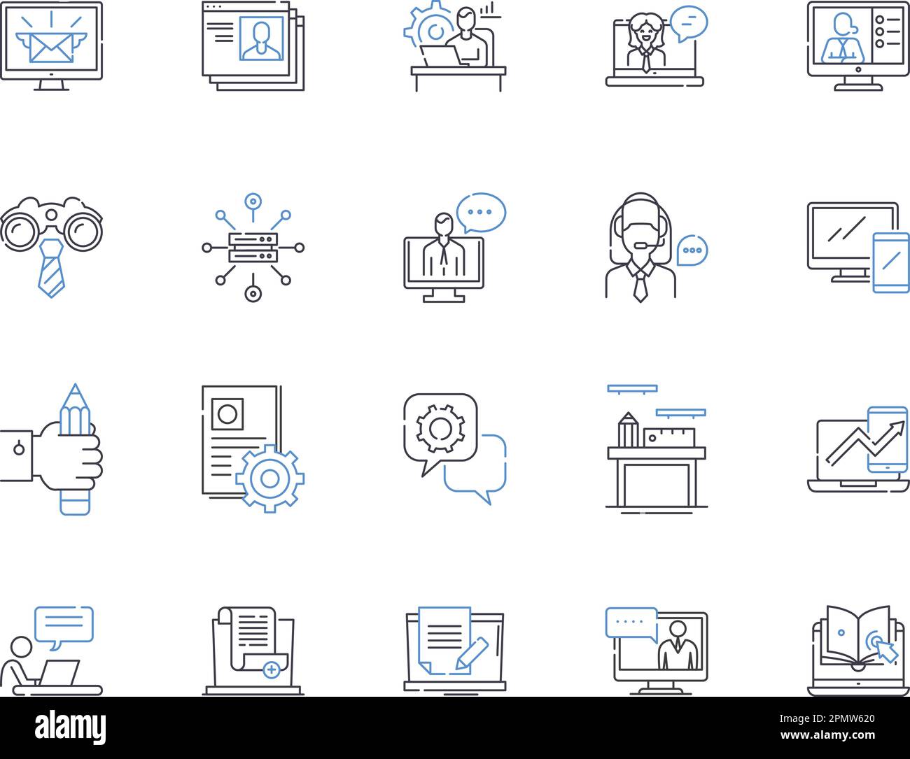 Working enterprise outline icons collection. Enterprise, Working ...