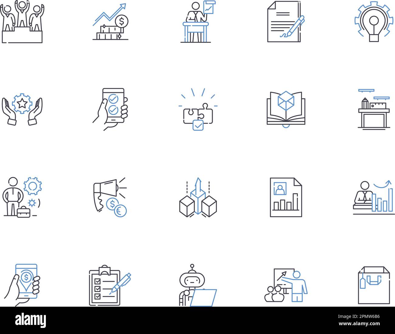 Project outline icons collection. Project, Planning, Task, Management, Goal, Outcome, Activity ...