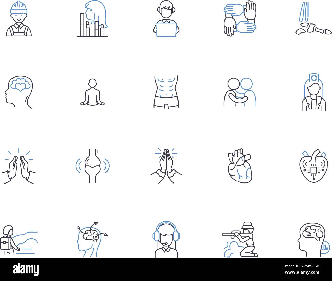 Human Body Outline Icons Collection Anatomy Organ Skeleton Muscle