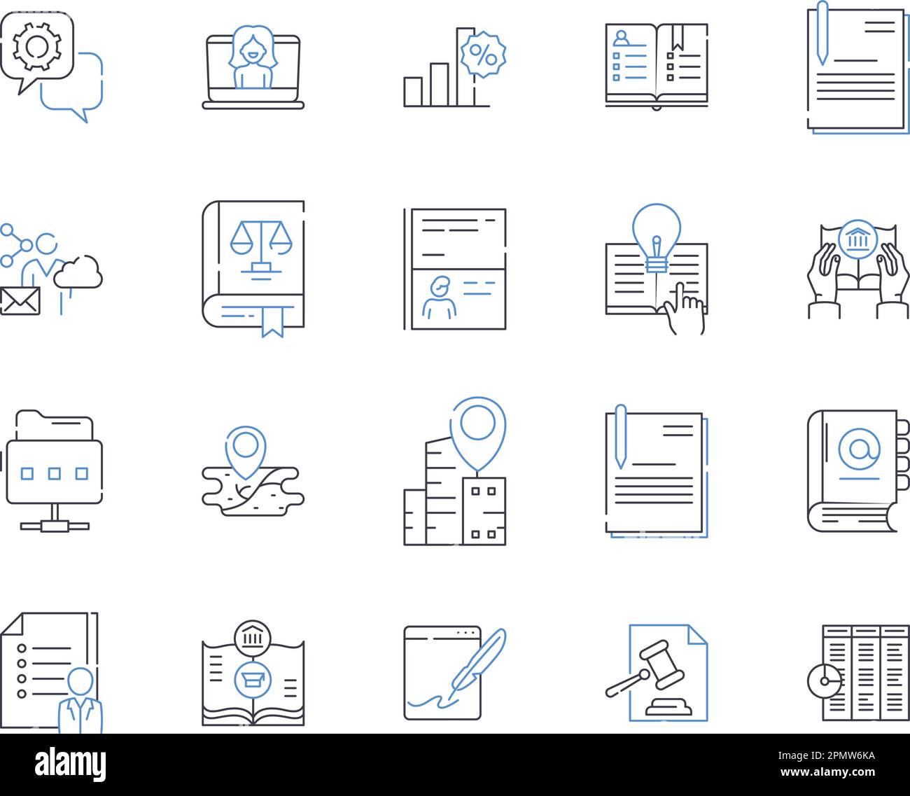 Educational tools outline icons collection. School, Teacher, Learning ...