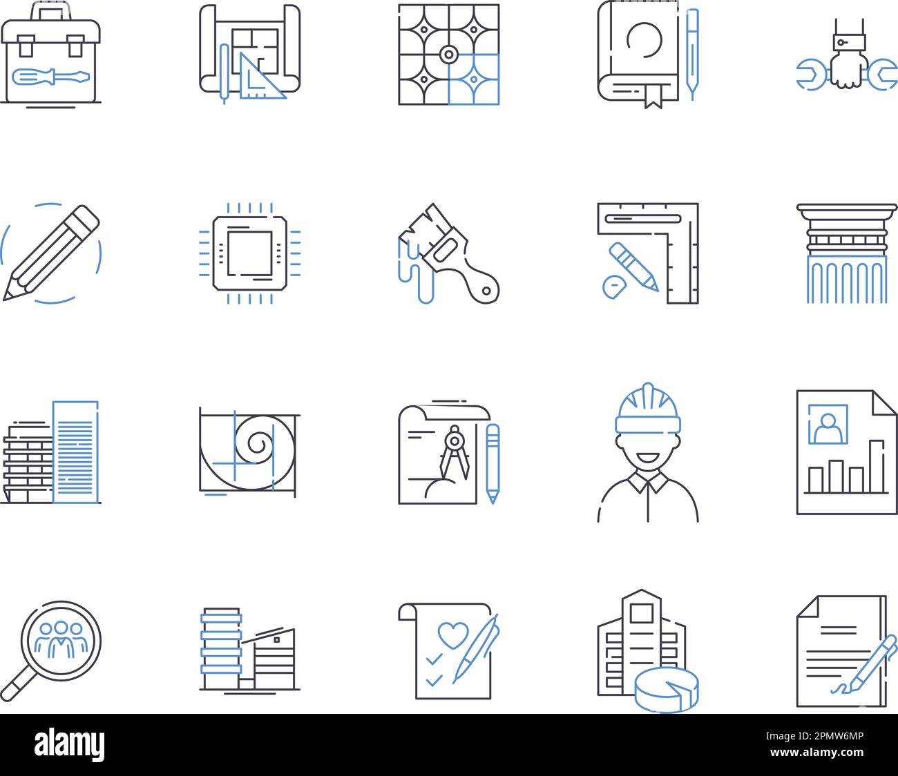 Engineering and design outline icons collection. Engineering, Design, Technical, CAD, Innovate ...