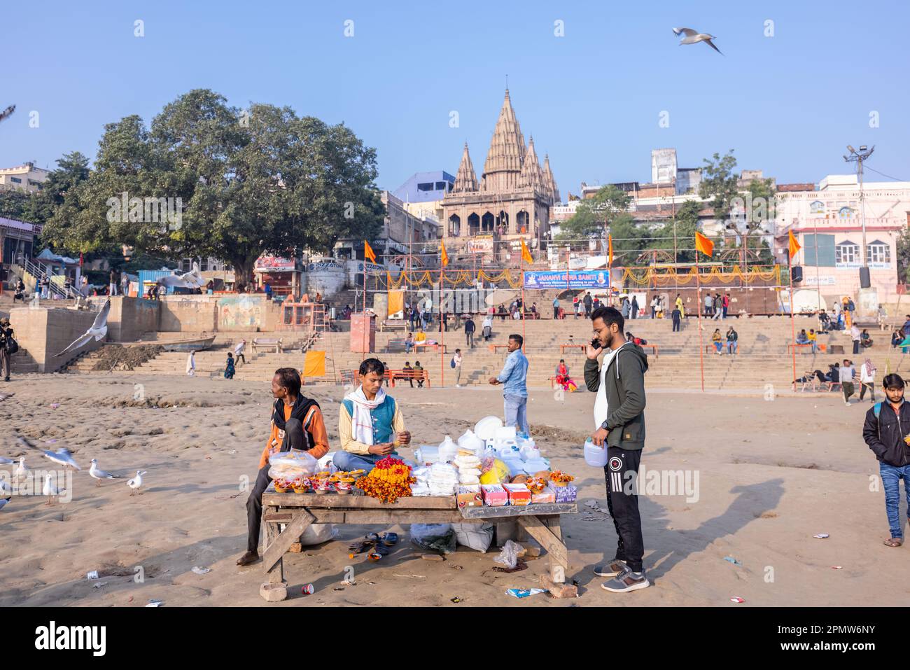 Architecture of ancient building, Historic Varanasi city with ancient ...