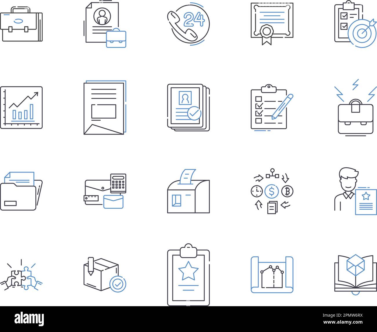 Document Flow Outline Icons Collection Document Flow Management Automation Tracking Log 