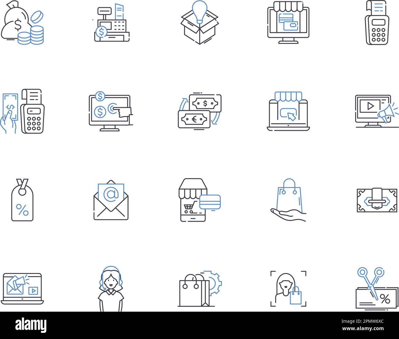 Store outline icons collection. Shop, Outlet, Stock, Stockroom, Depot ...
