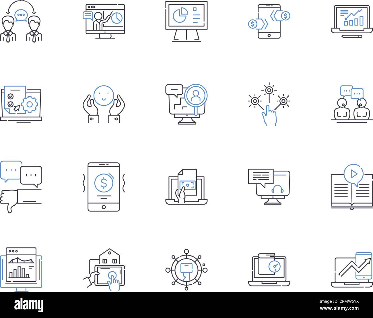 Content management outline icons collection. seperateContent, Management, System, CMS ...