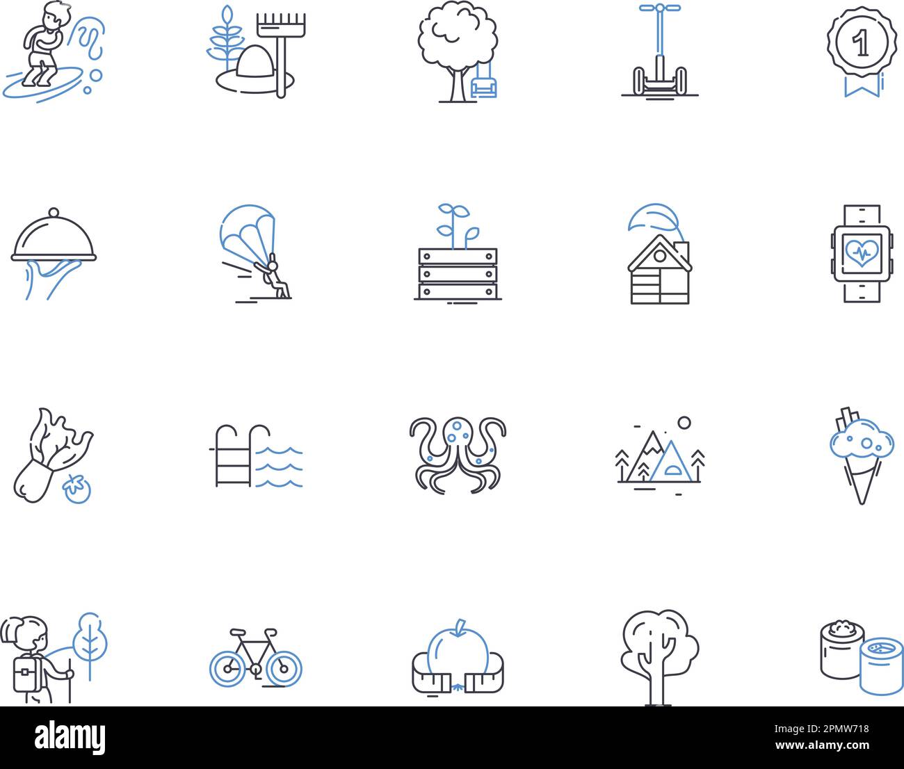 Healthy life outline icons collection. Healthy, Life, Diet, Exercise ...