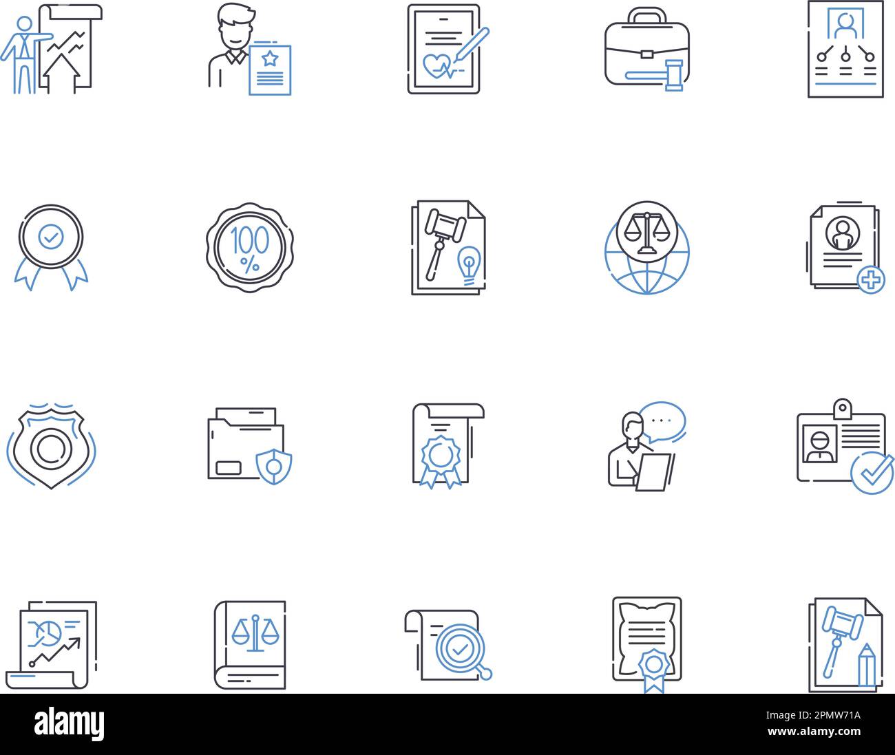 Rights outline icons collection. Rights, justice, liberty, autonomy ...