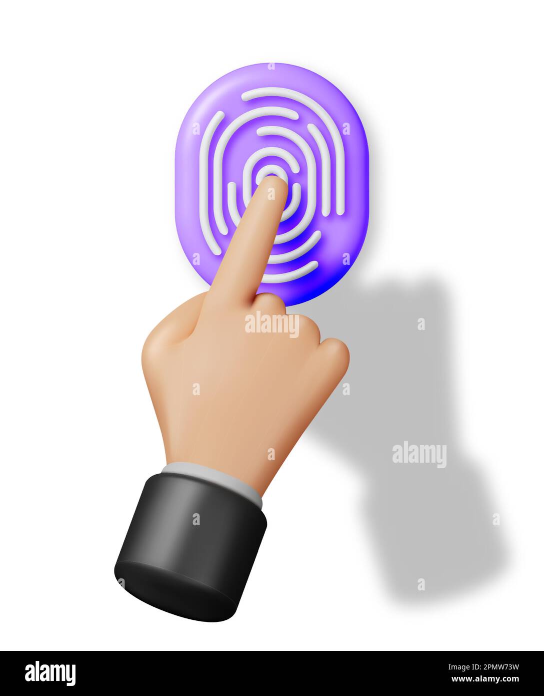 3D Fingerprint Icon and Hand Isolated Stock Vector Image & Art - Alamy