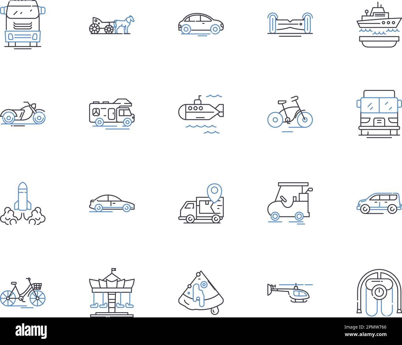 Transport and tour outline icons collection. Transport, Tour, Travel ...