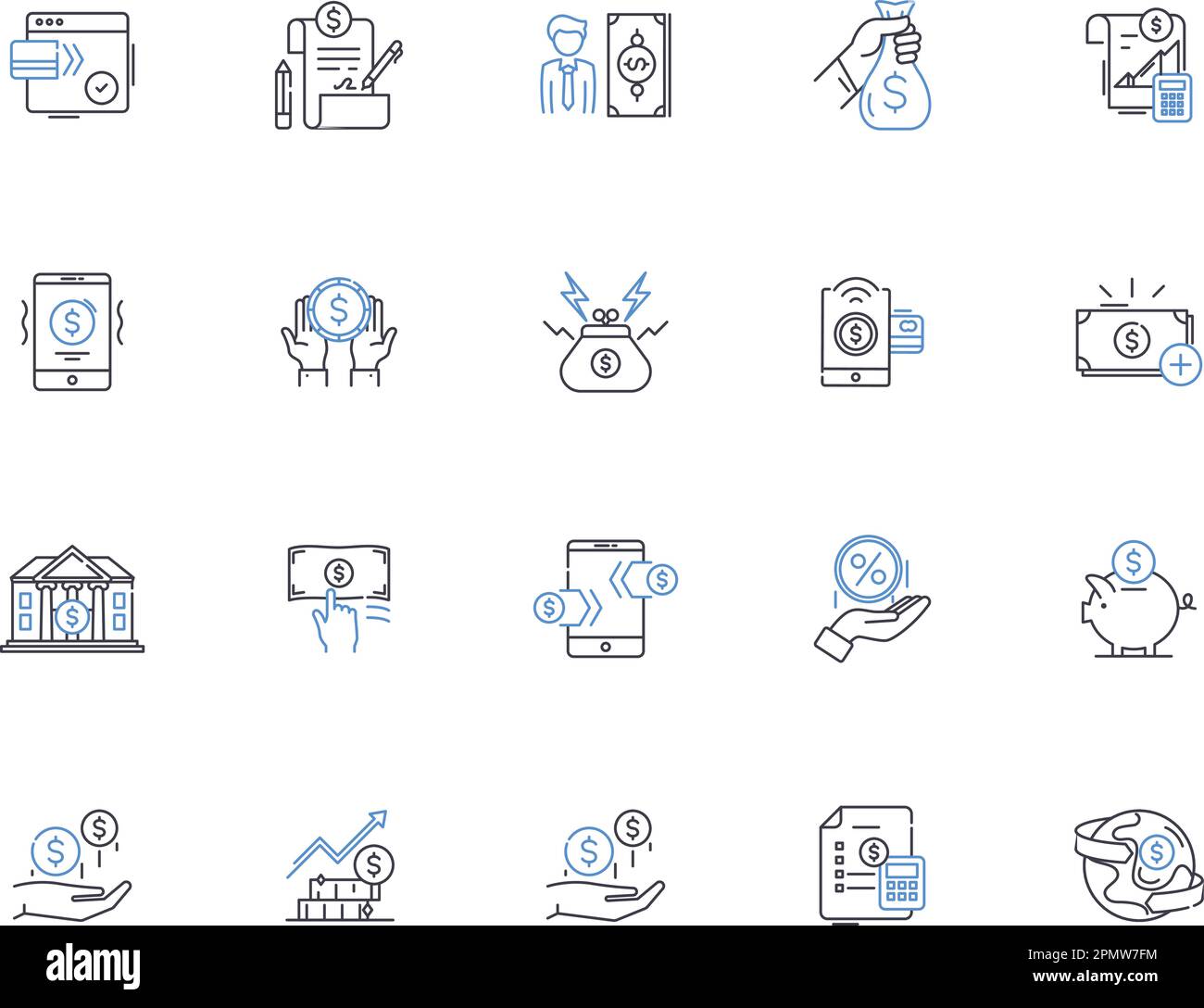Payment outline icons collection. Fee, Remittance, Tribute, Dues, Spend ...