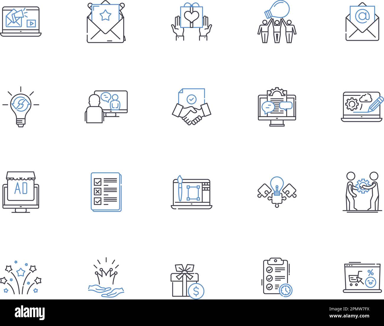 Marketing company outline icons collection. Marketing, Company ...