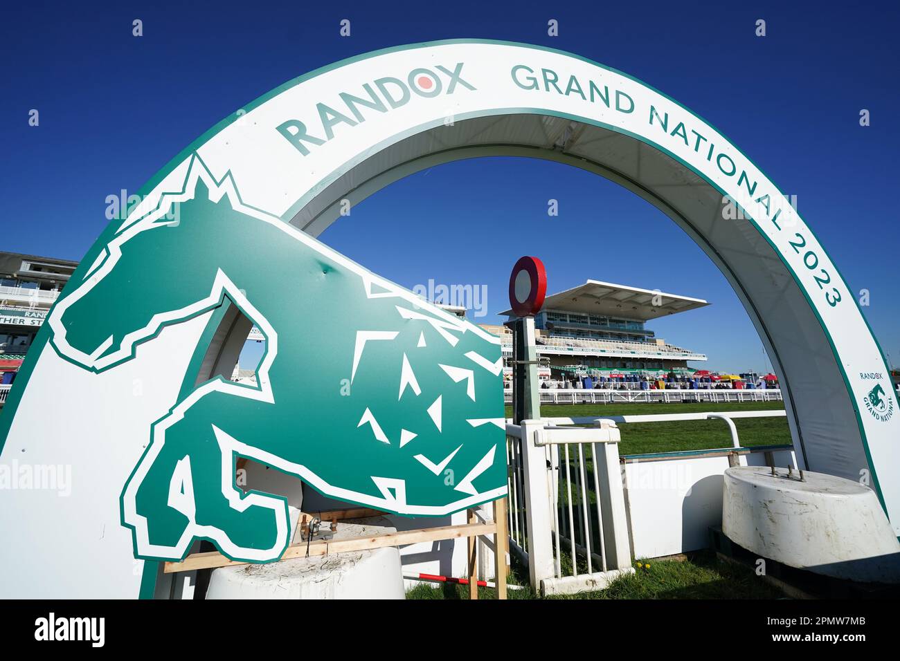 Grand National signage ahead of day three of the Randox Grand National ...