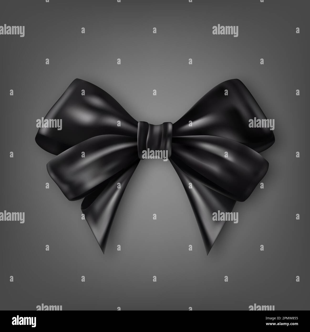 Black satin bow, vector bow on a dark gray background Stock Vector ...