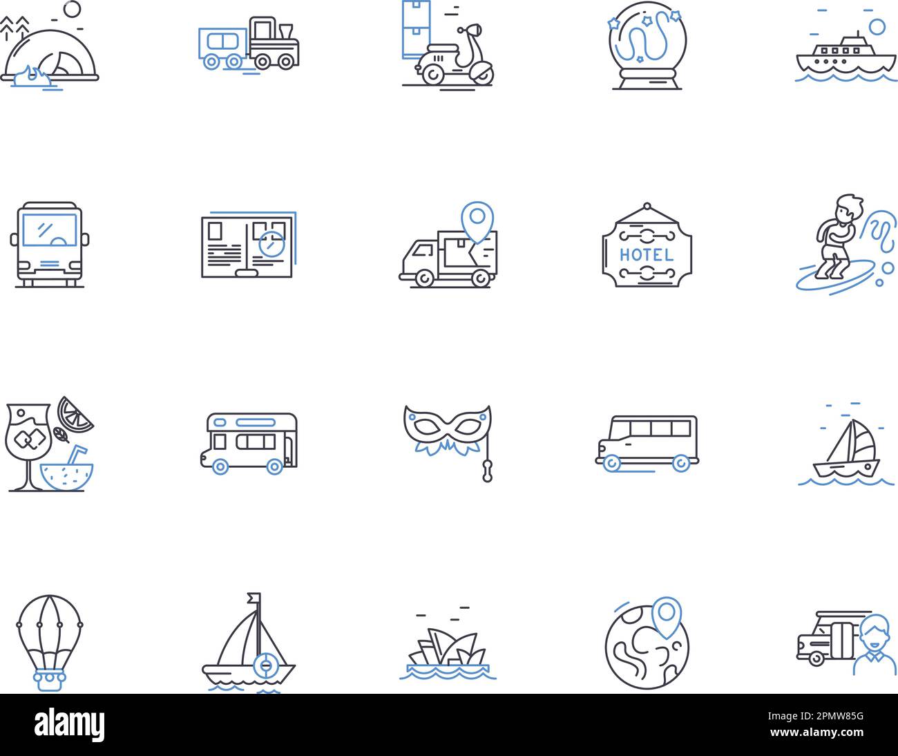 Traveling people outline icons collection. Travellers, Voyagers ...