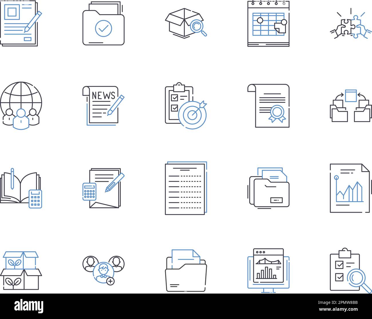 Office Documentation Outline Icons Collection Office Documentation