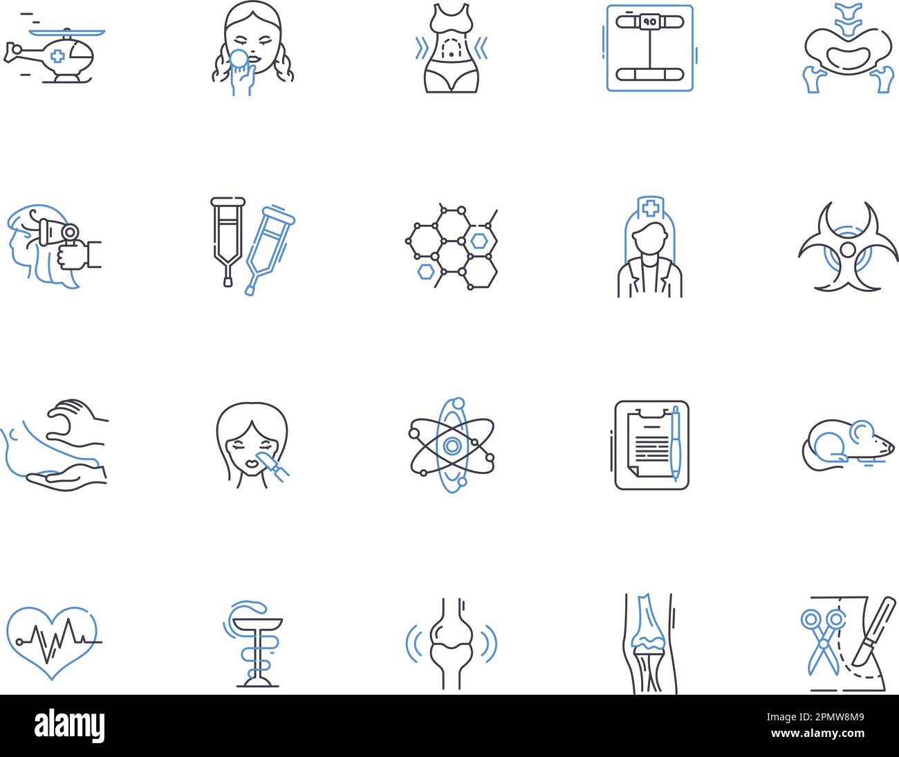 Clinic outline icons collection. Clinic, Medical, Healthcare, Therapy ...