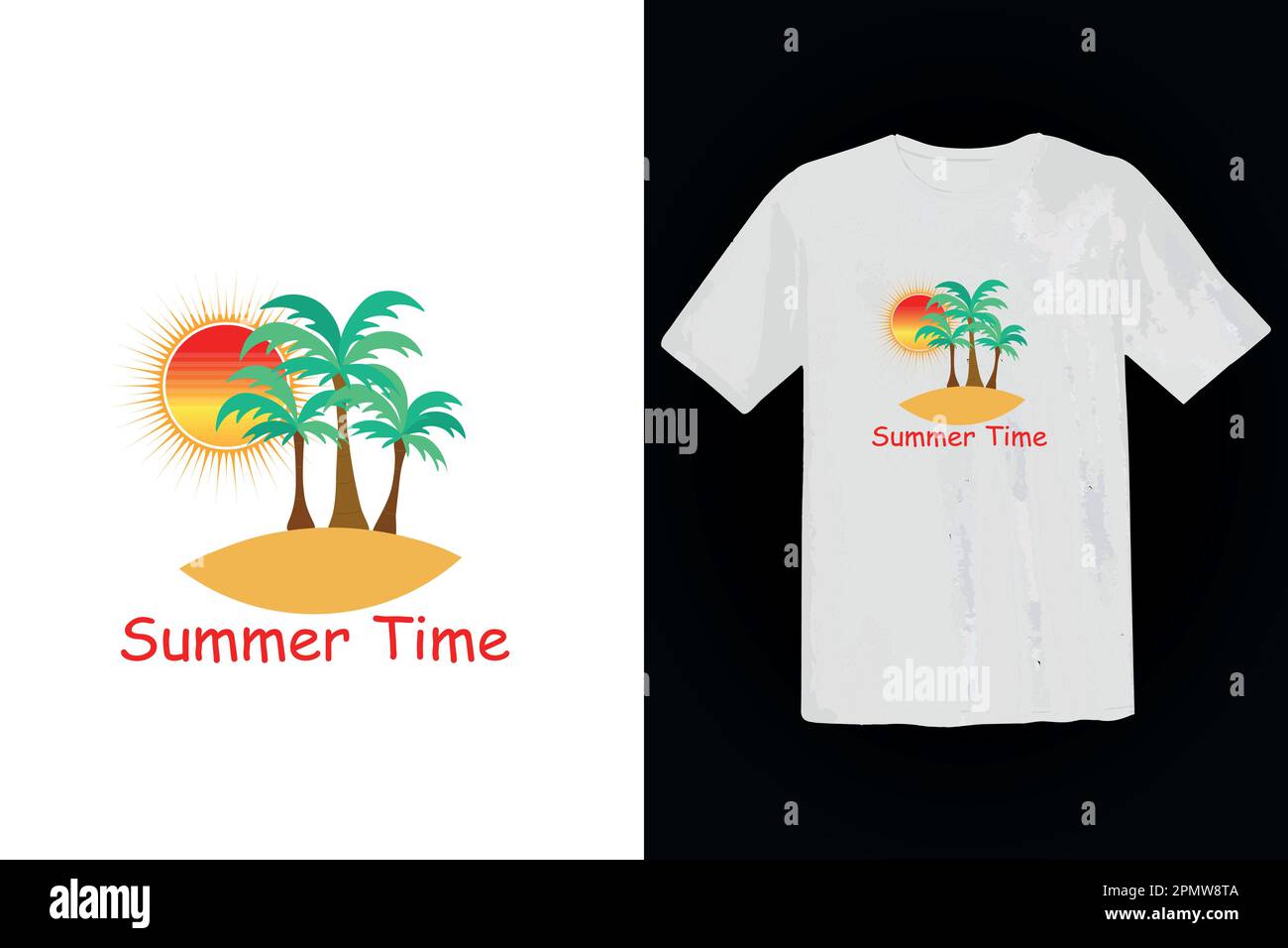 summer t shirt design. summer time t shirt design. t shirt mockup ...