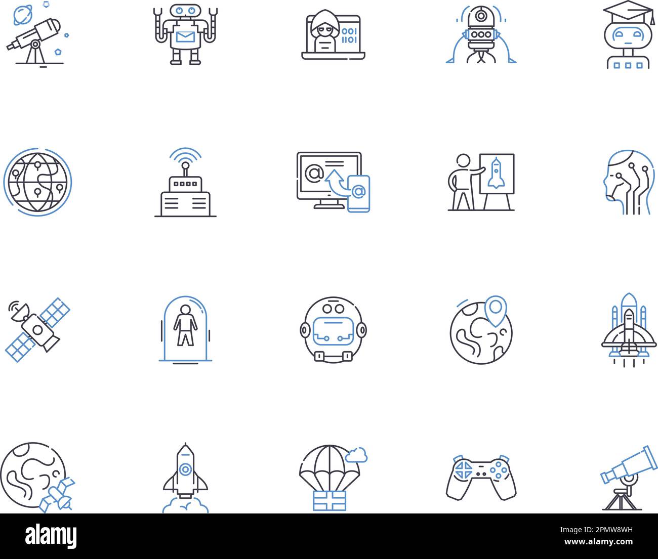 Future technologies outline icons collection. AI, Robotics, Automation ... Future technologies outline icons collection. AI, Robotics, Automation ...