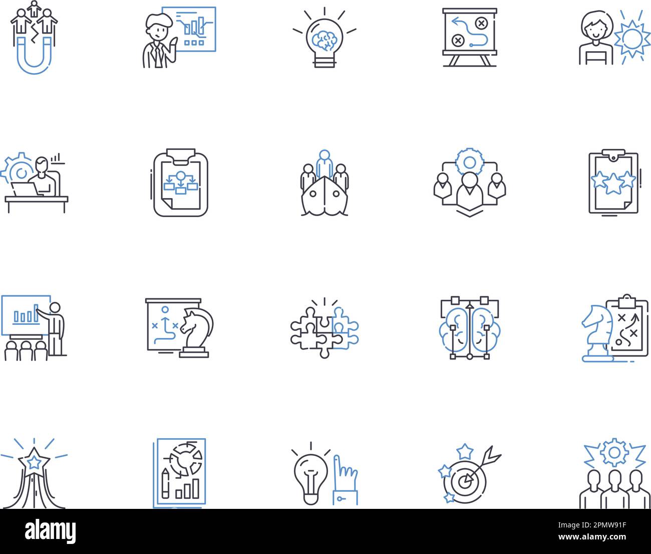 Strategy outline icons collection. Scheme, Plan, Method, Design, Policy ...