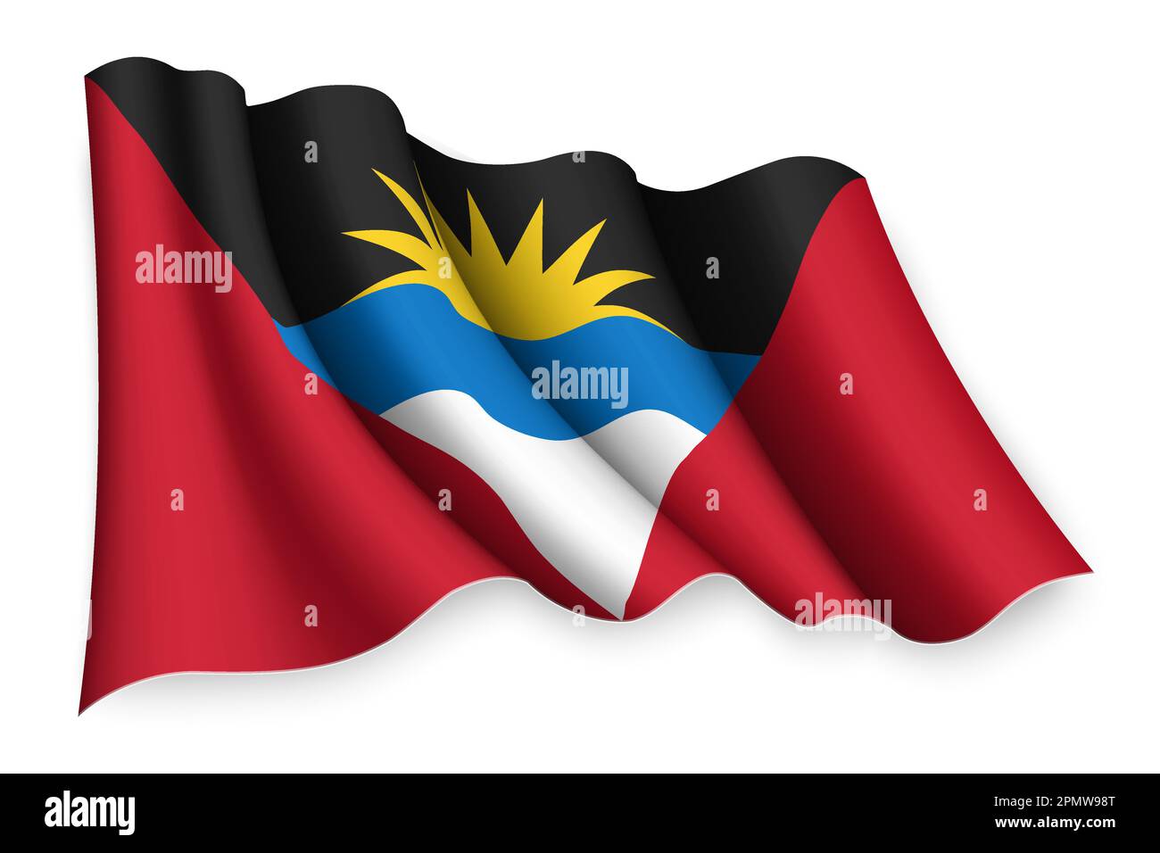 Realistic waving flag of Antigua Stock Vector Image & Art - Alamy