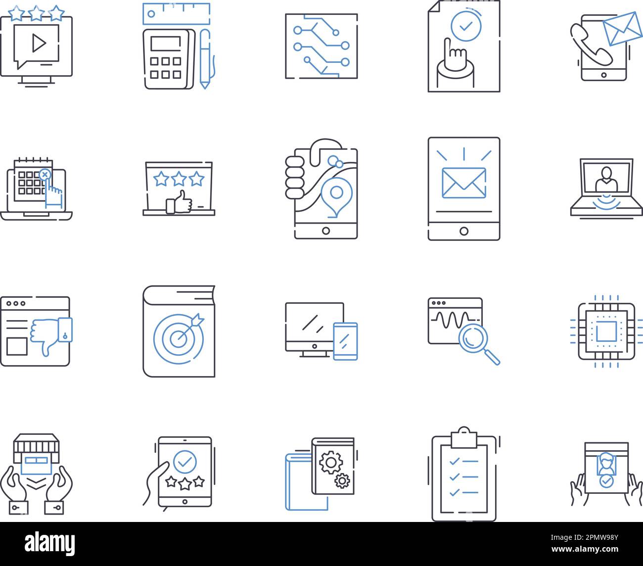 Devops Outline Icons Collection Automation Collaboration Agile