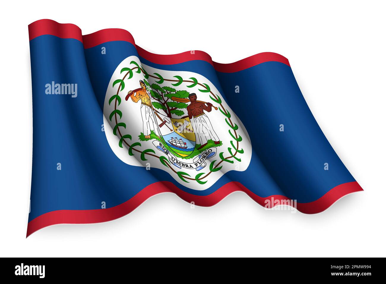 Realistic waving flag of Belize Stock Vector Image & Art - Alamy