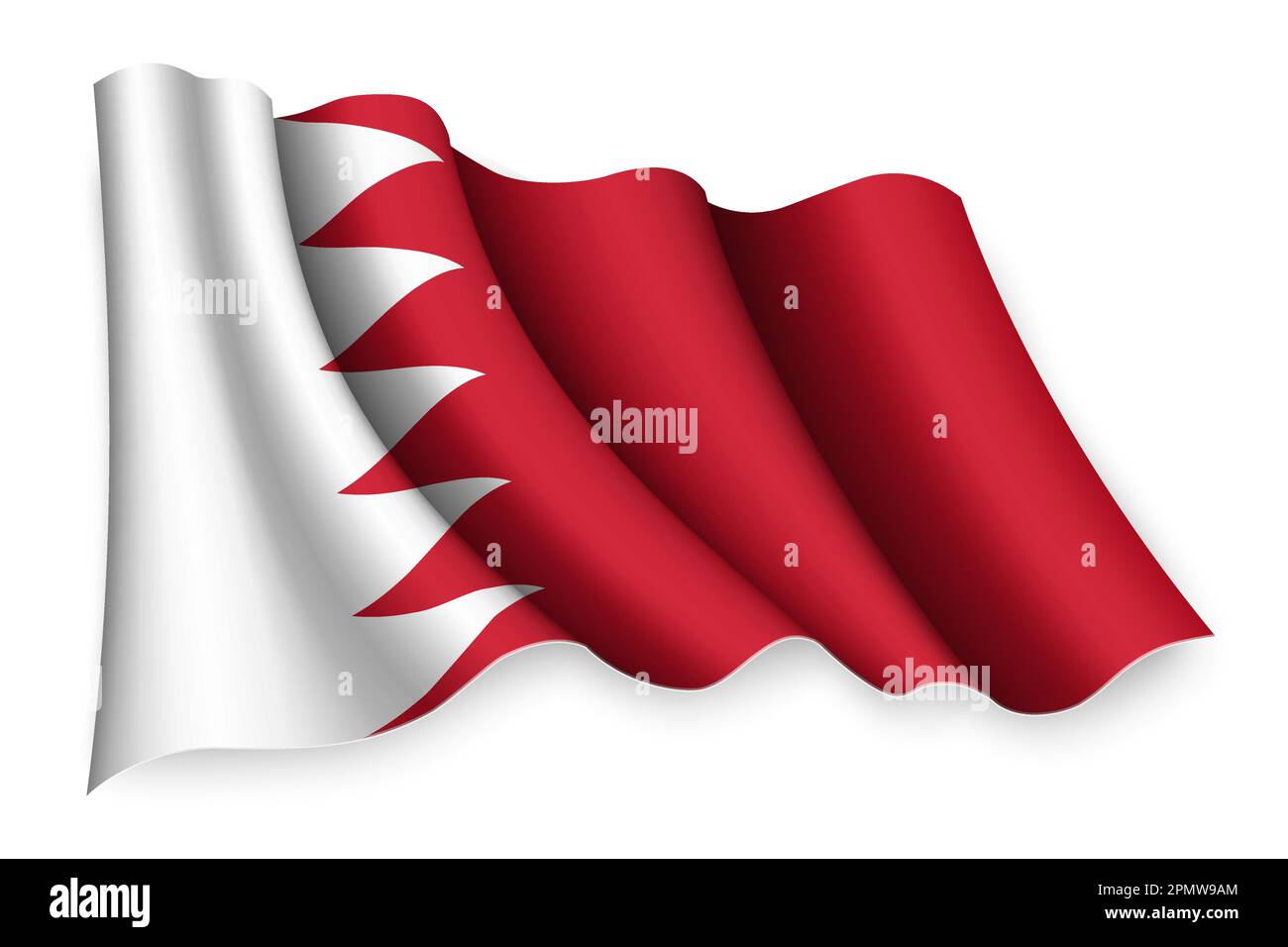 Realistic waving flag of Bahrain Stock Vector Image & Art - Alamy