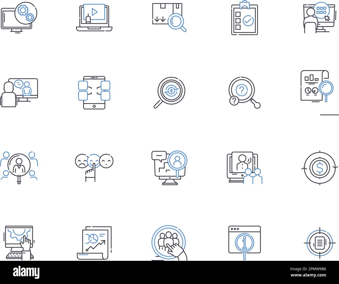 Research outline icons collection. Research, Investigation, Exploration ...