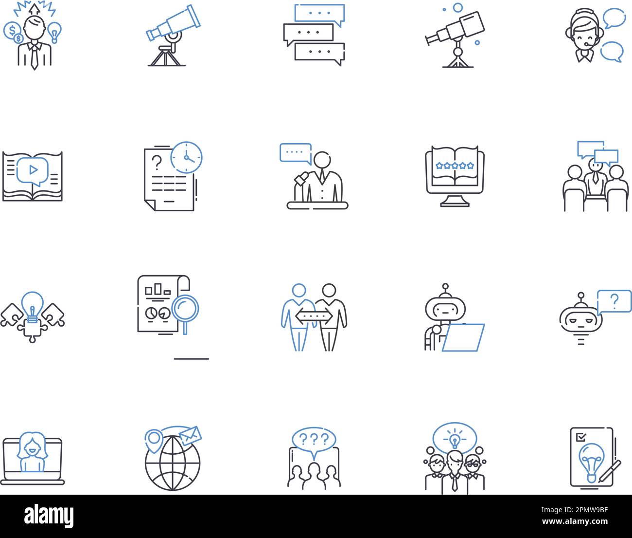 Questions And Asnwers Outline Icons Collection Questions Answers Queries Replies Quizzes