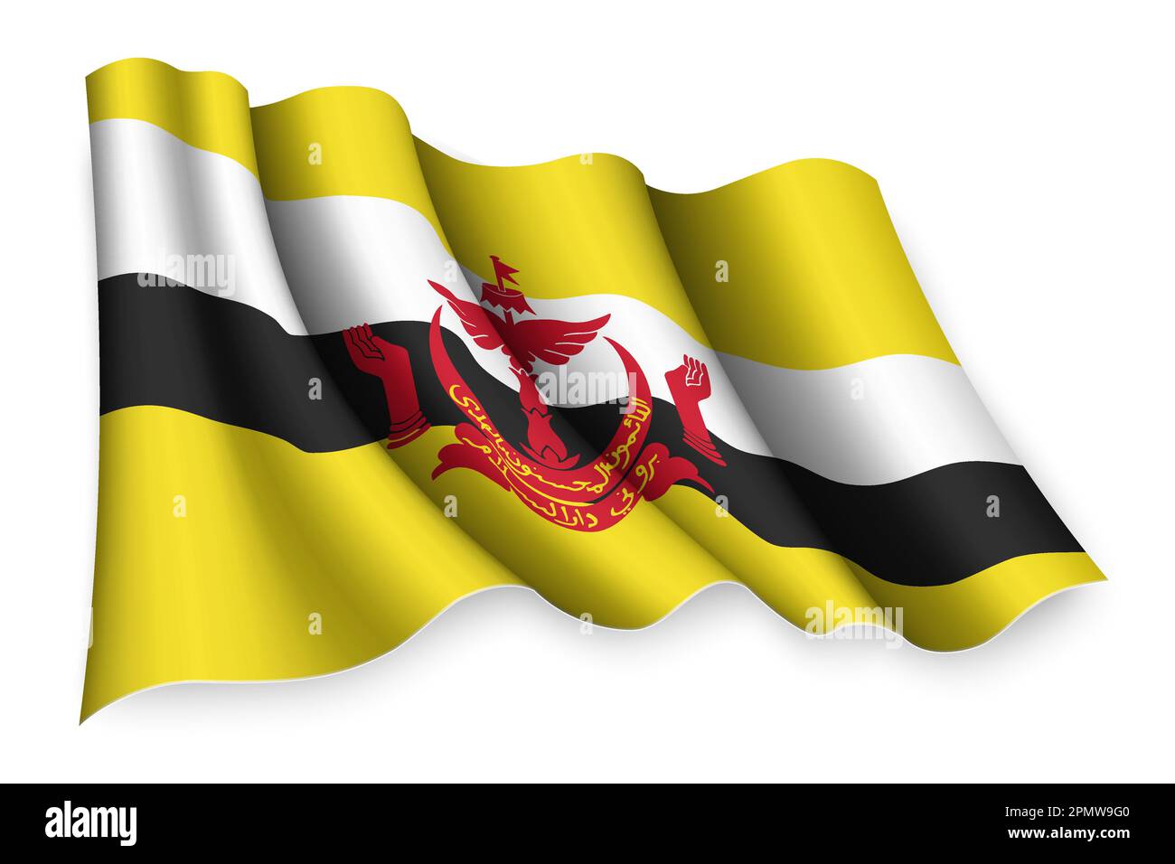 Realistic waving flag of Brunei Stock Vector Image & Art - Alamy