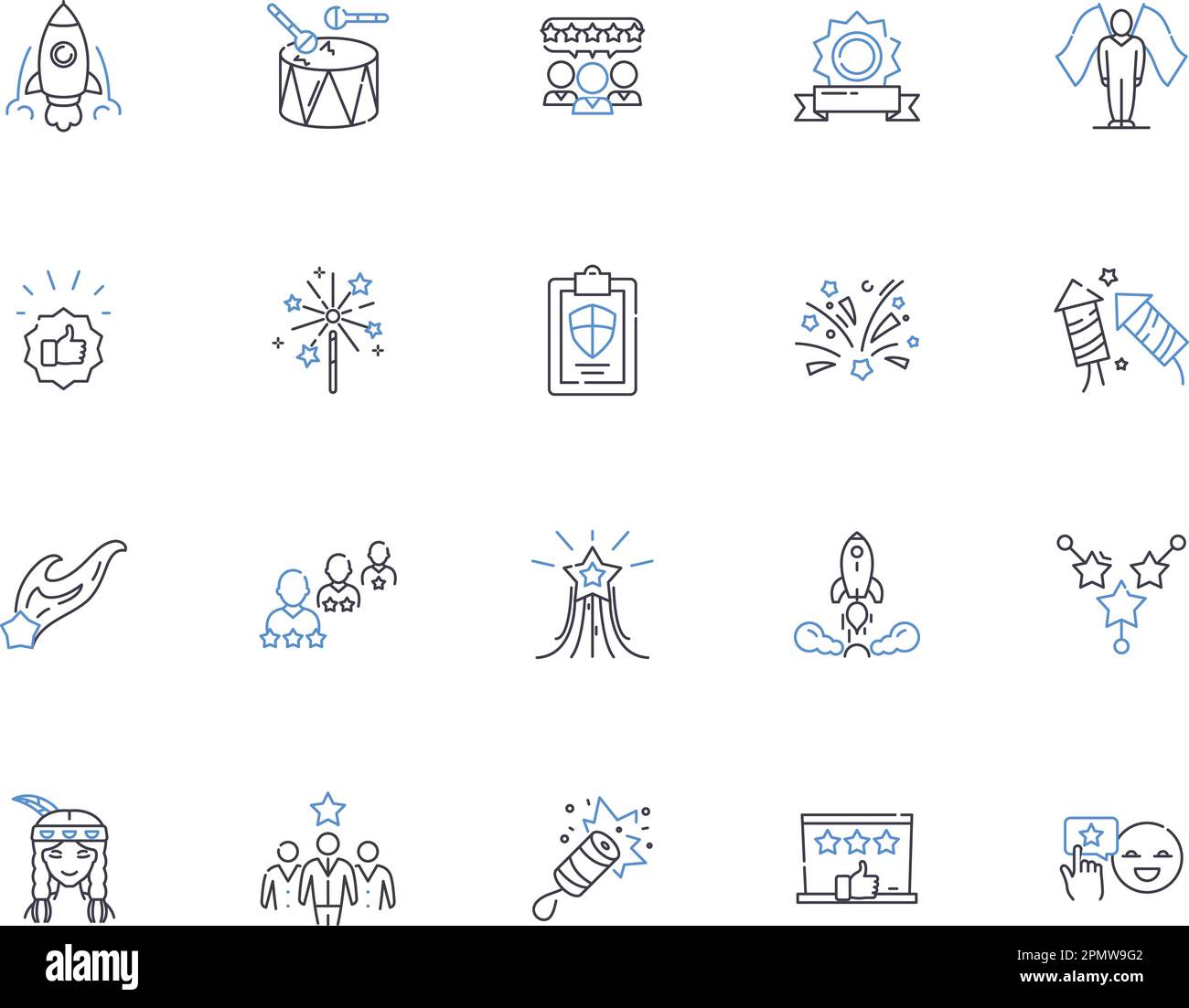Success outline icons collection. Achievement, Fulfillment ...