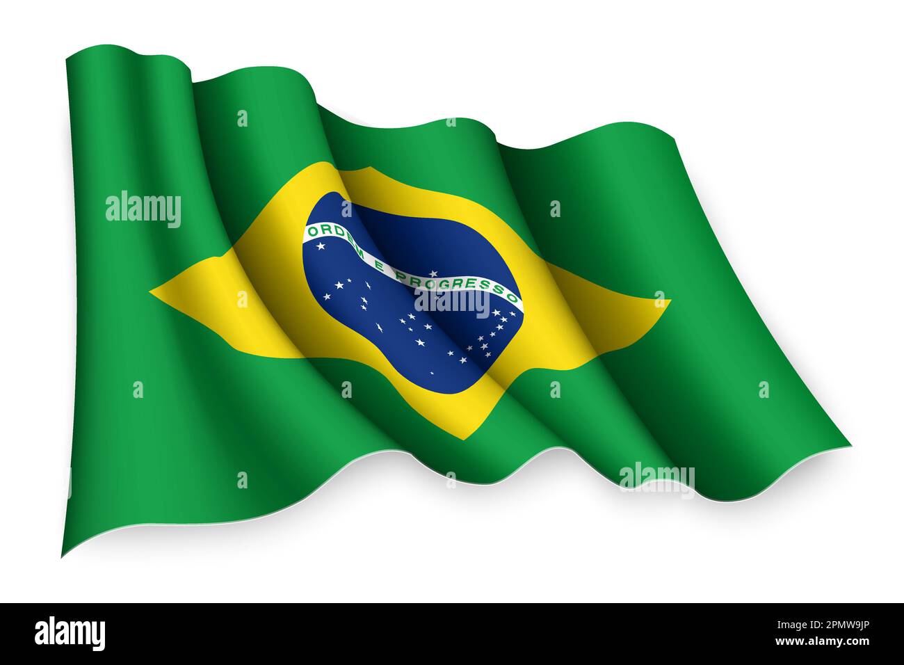 Realistic waving flag of Brazil Stock Vector Image & Art - Alamy