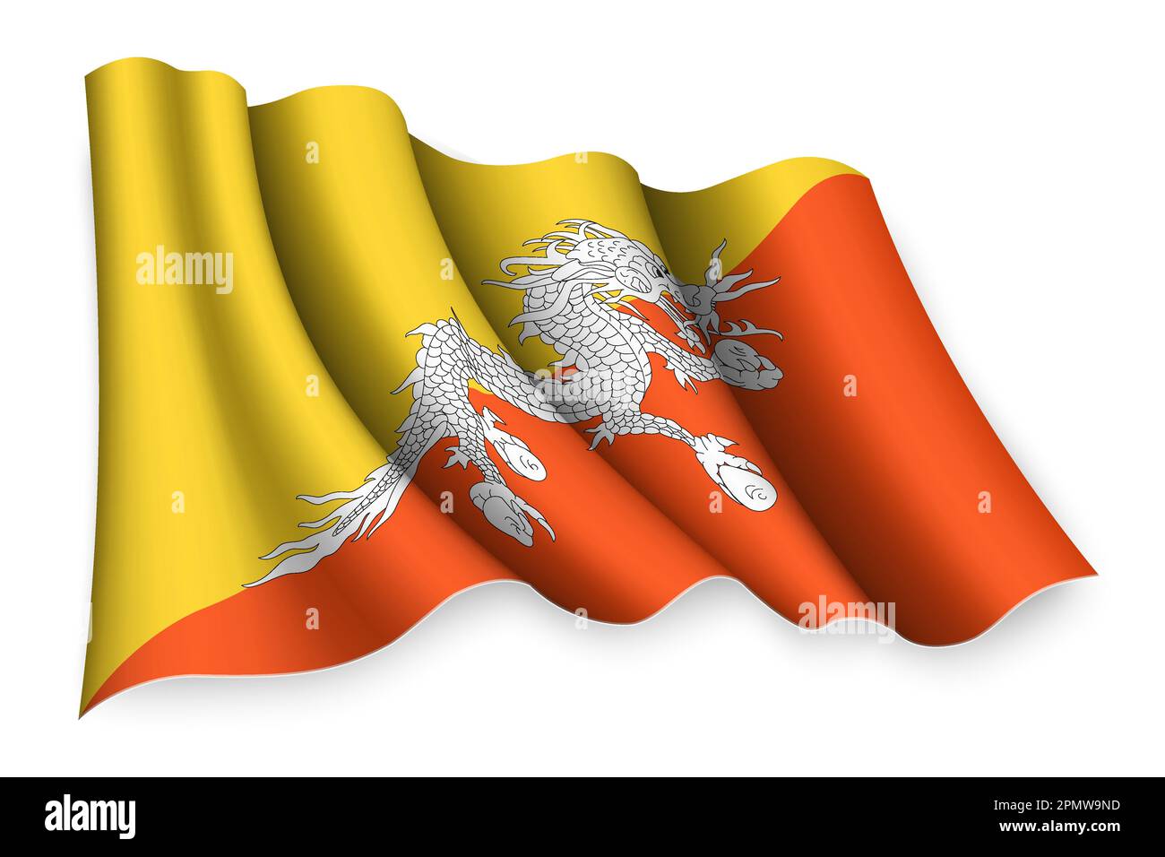 Realistic waving flag of Bhutan Stock Vector Image & Art - Alamy