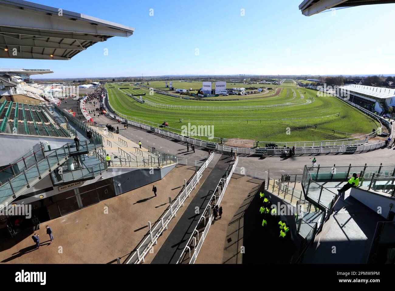 Liverpool, UK. 15th Apr, 2023. Aintree racecourse from the Lord Sefton ...