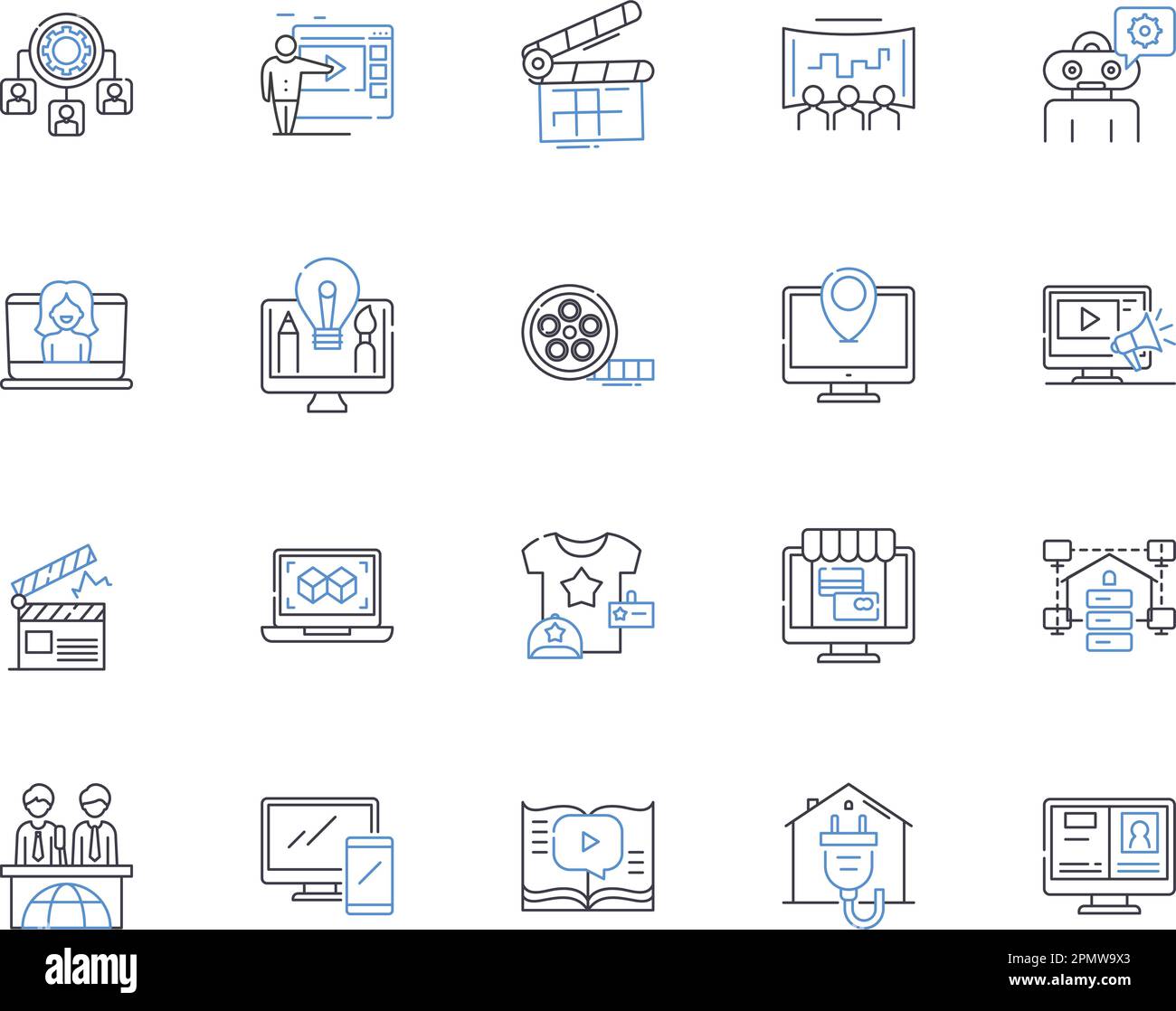 Media corporation outline icons collection. Media, Corporation ...