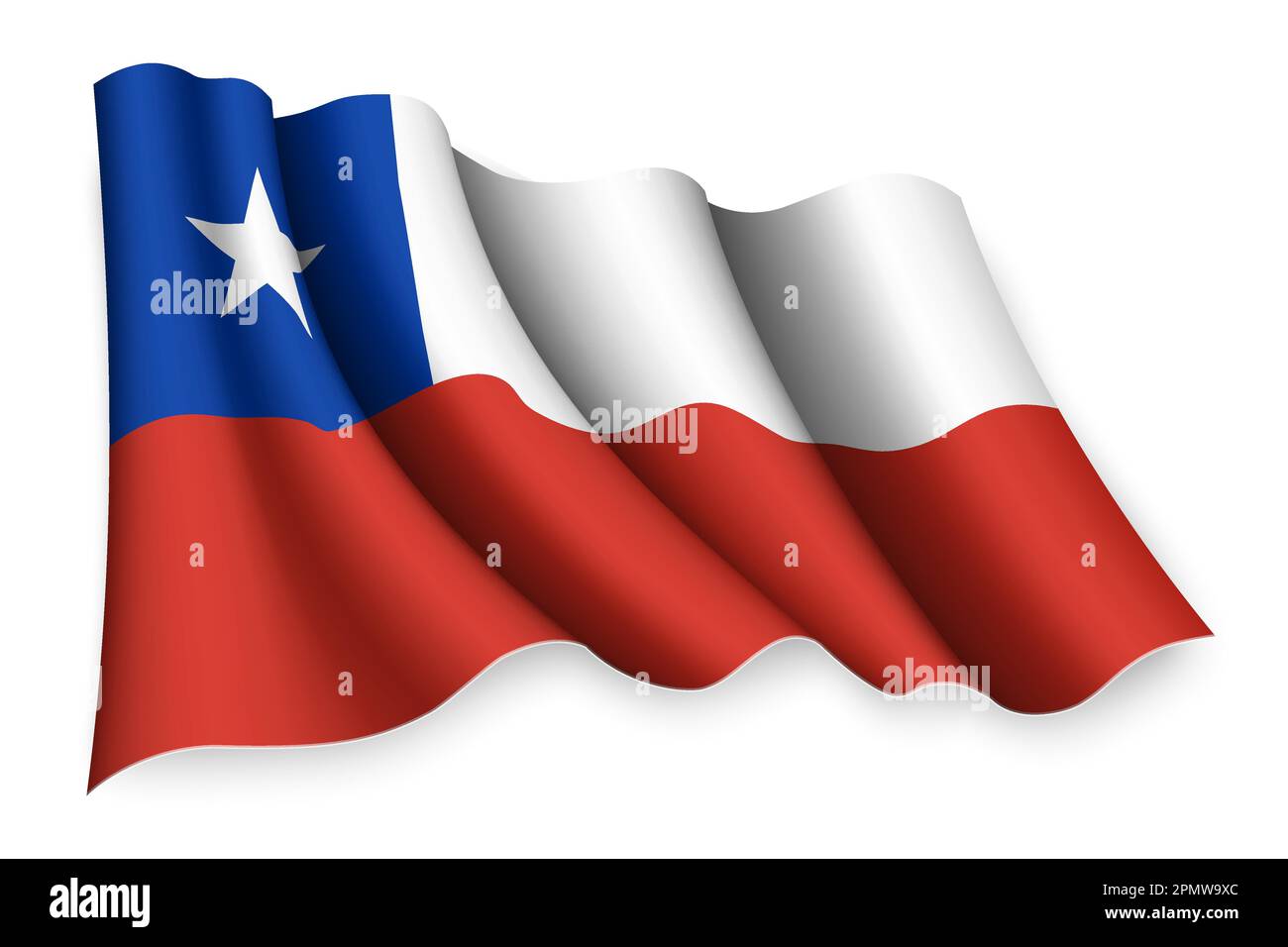 Realistic waving flag of Chile Stock Vector Image & Art - Alamy