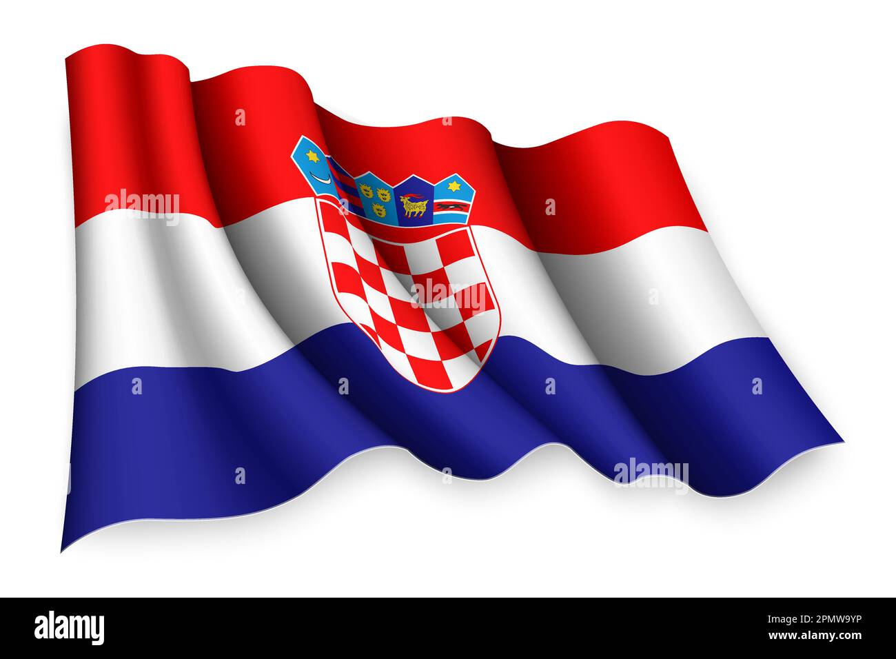 Old croatia flag waving wind Stock Vector Images - Alamy