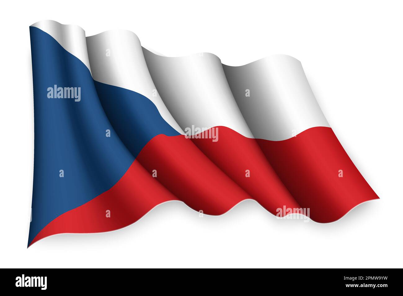 Realistic flag czech republic Cut Out Stock Images & Pictures - Alamy
