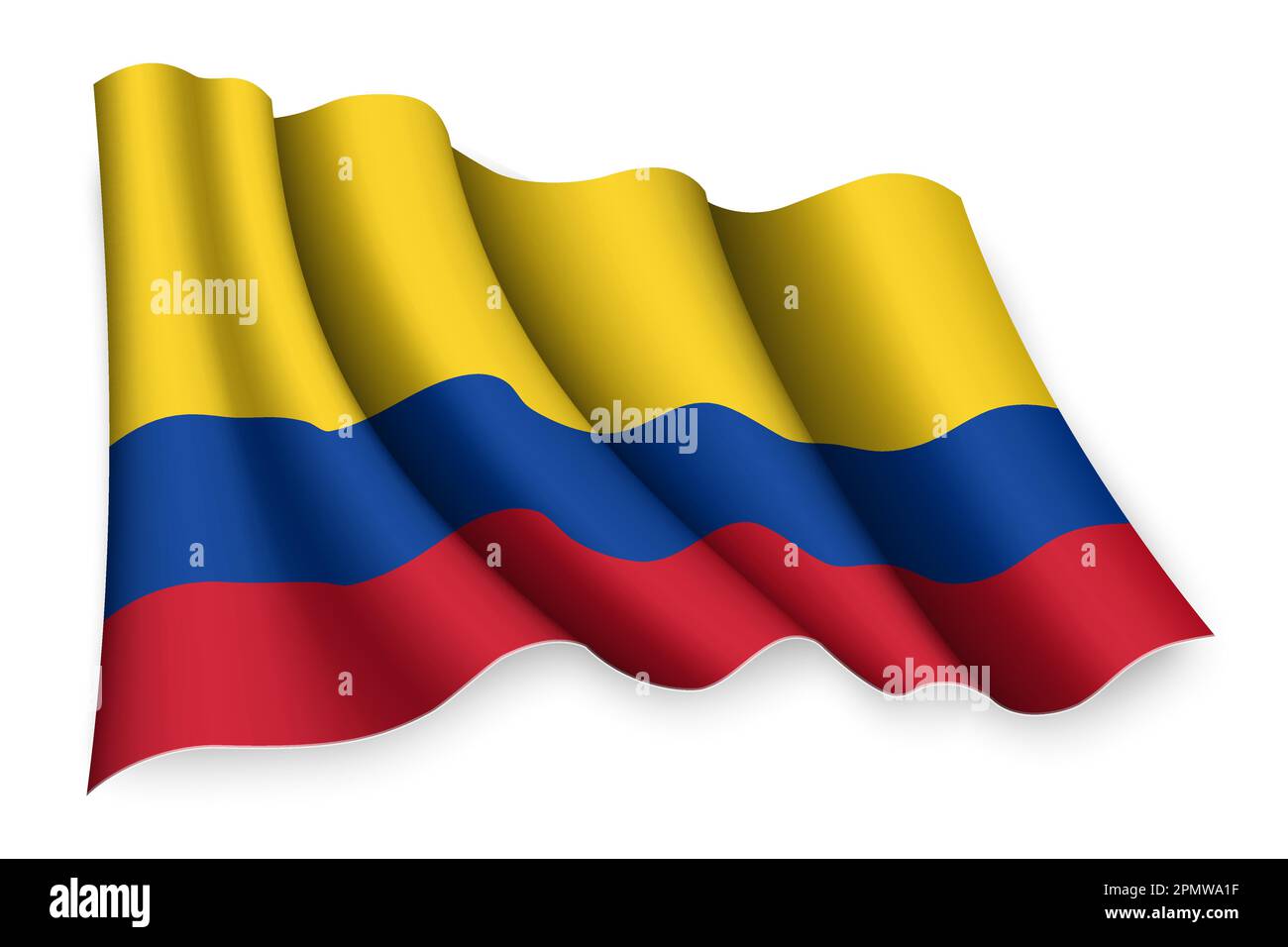 Realistic waving flag of Colombia Stock Vector Image & Art - Alamy