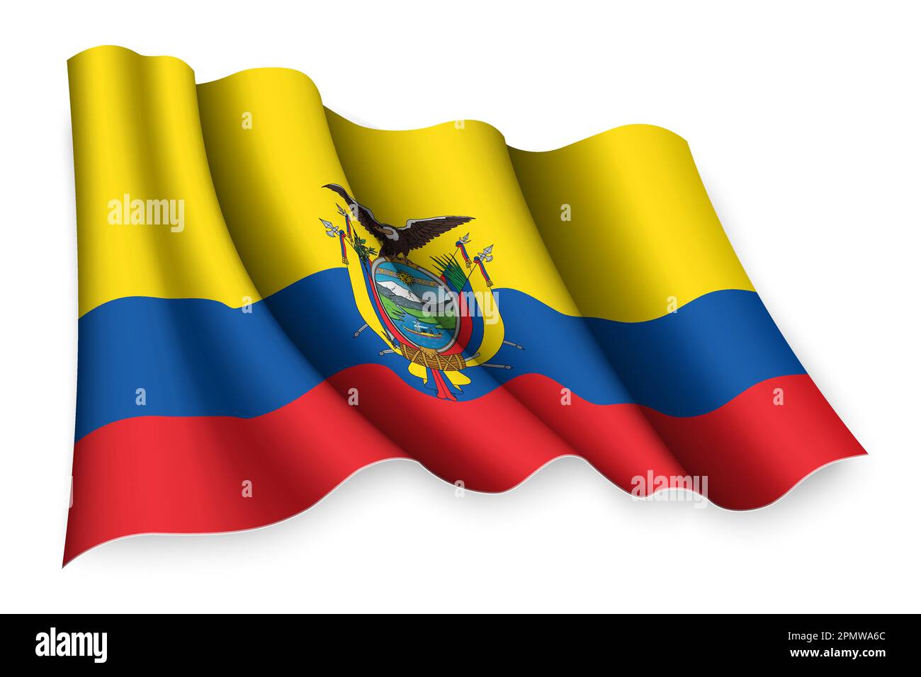 Realistic waving flag of Ecuador Stock Vector Image & Art - Alamy